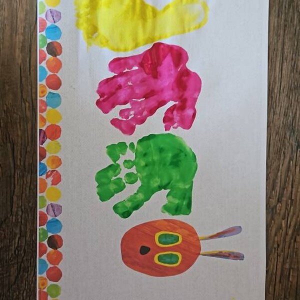 The Hungry Caterpillar / Handprint Footprint DIY Art Craft / Kids ...
