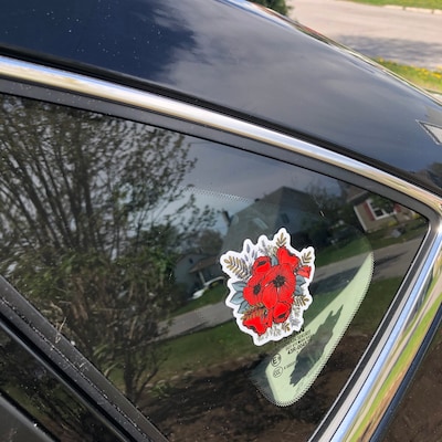 Poppy Flower Sticker Floral Sticker Poppies flowers Vinyl Sticker - Etsy
