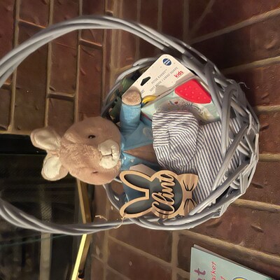 Personalized Bunny Easter Basket Tag Custom Easter Place Card - Etsy