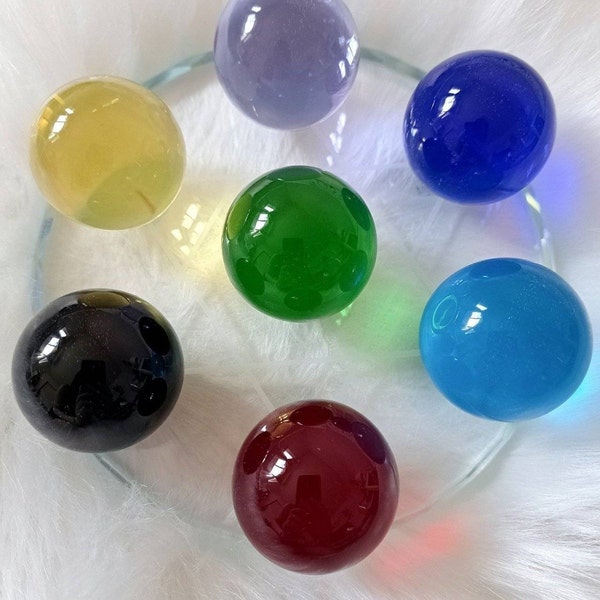 Set of 7 FF7 Crystal Materia Props With Crystal Base Stand, Final ...