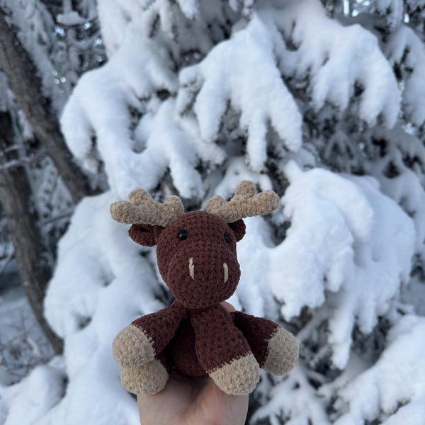 Crochet Moose Amigurumi Pattern Moose Crochet Pattern Woodland Crochet ...