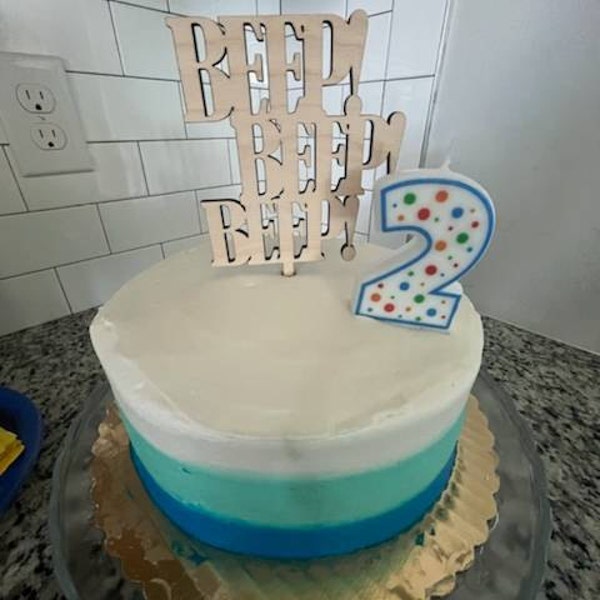 Unfinished Wood Beep Beep Cake Topper – Truck Birthday Theme - Etsy