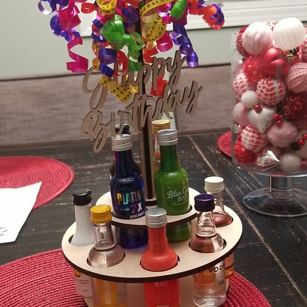 Mini Liquor Bottle Two Layer Cake, Mini Liquor Bottle Celebration Cake ...