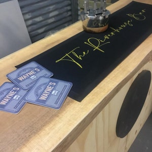 Personalised Bar Runner/bar Mat/beer Mat Barware for Man Cave or Home ...
