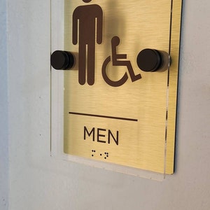 Acrylic Restroom Sign ADA Option With Stainless Steel Hardware - Etsy