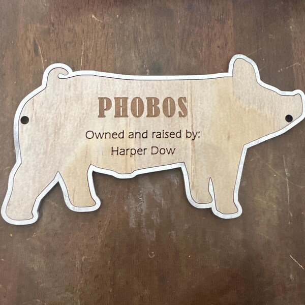 Customizable Pig Hog Stall Tag or Name Plate Label for Fairs and ...