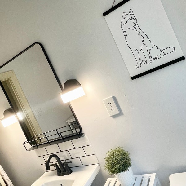 Siberian Husky Sitting Doodle Drawing Print. Printable Modern Husky ...