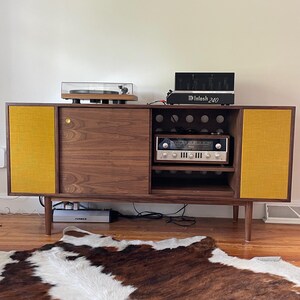 HIFI Vinyl LP Storage Bench With Mid Century Modern Stylings - Etsy