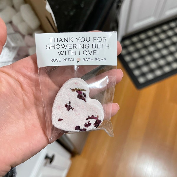 Personalized Rose Bath Bomb Favors, Bridal Shower Favors, Baby Shower ...
