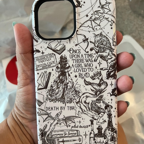 Fantasy Book Phone Case, Book Lover Gift, Dragon Phone Case, Fantasy ...