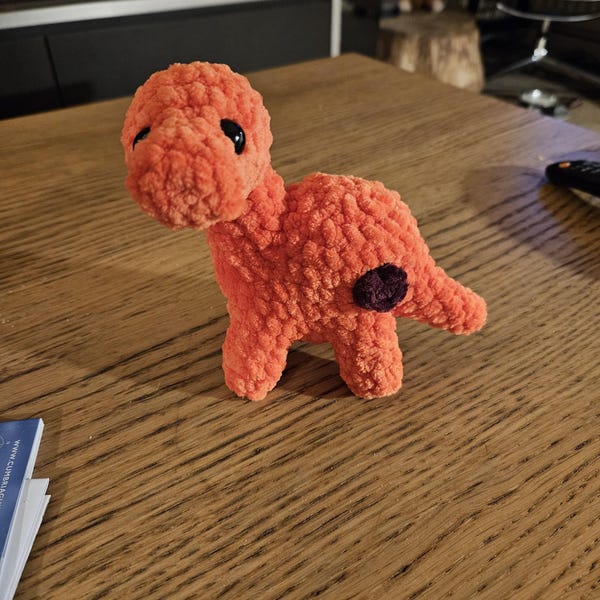 Mini Brontosaurus Crochet Pattern – Low Sew Dinosaur Amigurumi PDF by ...