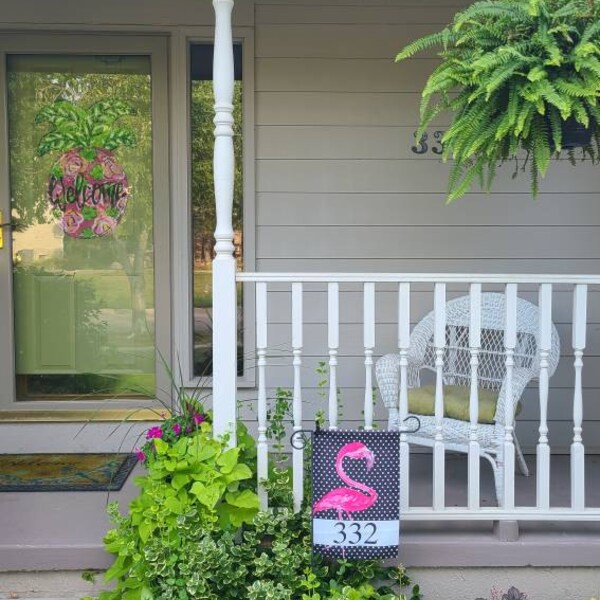 Flamingo Garden Flag - Address Sign for Yard - Summer Garden Flag ...