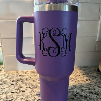 Monogram Decal, Waterproof Vinyl Decal Sticker For Stanley Tumbler
