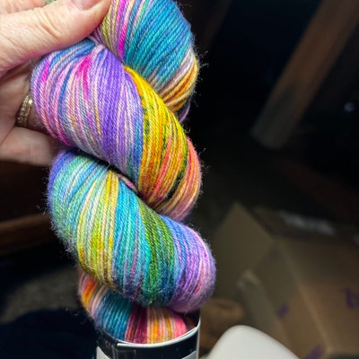 Dragonfly in Amber Blue, Gold, Yellow, White Merino Nylon Yarn ...