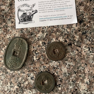 Japanese Samurai/shogun Era Mon Coin Set From 1400 1860. 5 Authentic ...