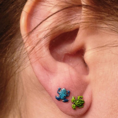 16G Tiny Frog Internally Threaded Cartilage Stud/daith Studs/tragus ...