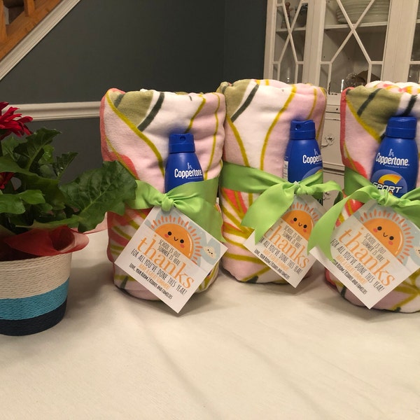 Teacher Thank You Gift Tag, School is Out Summer is Here, Beach Towel ...