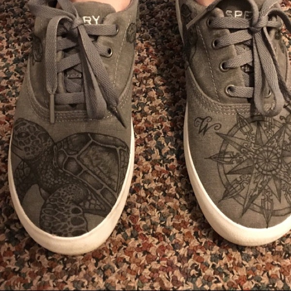 Nautical Beach Sea Turtle Shoes - Etsy