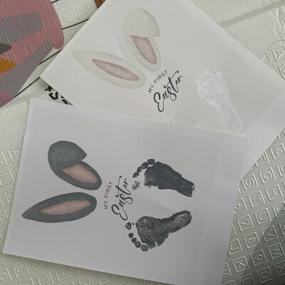 My First Easter Printable, Easter Bunny Crafts, Baby Footprint Keepsake ...