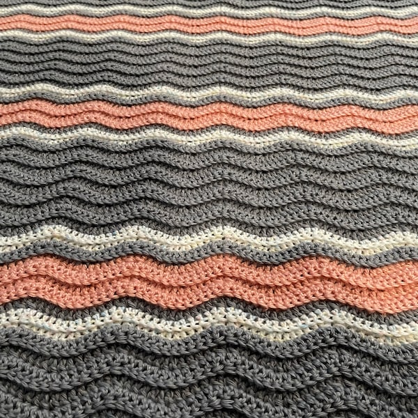 CROCHET PATTERN ⨯ Blanket, Throw, Wavy, Rippled, Afghan ⨯ the Lanmè - Etsy