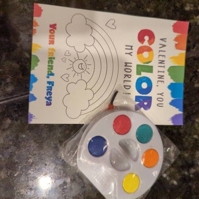 Valentine Cards for Kids PRINTABLE, Color My World Valentines ...