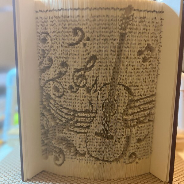 Guitar + Musical Notes: DIY Cut & Fold Art, Book Folding Pattern and ...