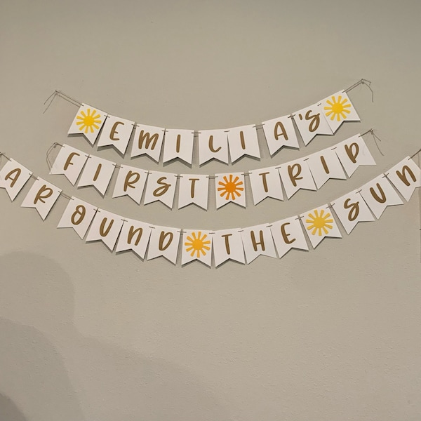 Sun Banner, First Trip Around the Sun Banner, Sun First Birthday Banner ...