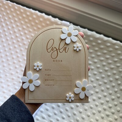 Birth Announcement Sign Baby Bird Personalized Custom Name - Etsy