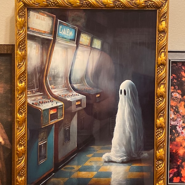 Ghost in an Abandoned Arcade, Nostalgia Poster, Art Poster Print, Dark ...