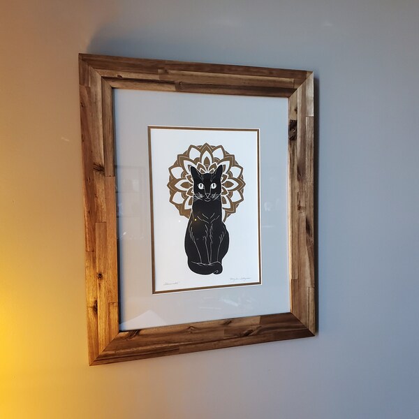 Cat Art Print Cat Artwork Cat Art Original Cat Print Wall Art Linocut ...