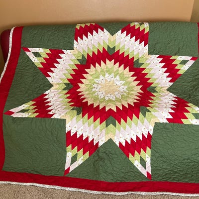 Indiana Amish Ohio Star Patchwork Quilt Top/topper Sewing/quilt Craft ...