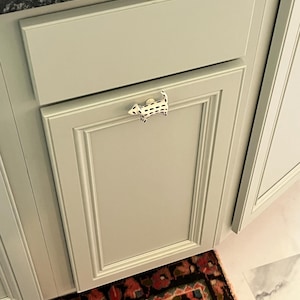 Half Moon Marble & Wood Knob With Brass Strips Artistic Cabinet Knob ...