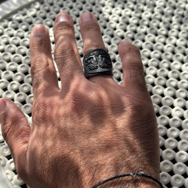 Luxury Skull Ring, Handmade Solid Mens Sterling Silver Ring, Steampunk ...