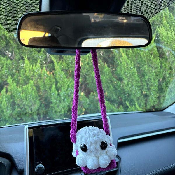 Crochet Ghost Car Mirror Hanger PDF PATTERN | Fall Car Decor | DIY Car ...