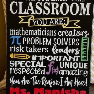 When You Enter This Classroom, Math Teacher Sign, Gift for Math Teacher ...
