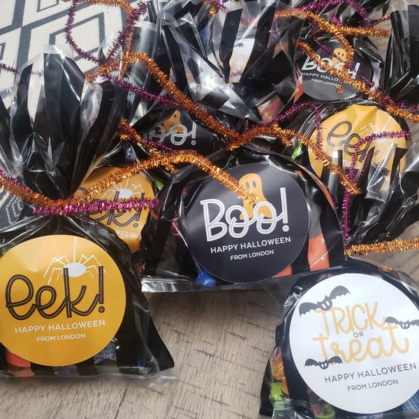 Trick or Treat Bag Stickers, Halloween Labels, Halloween Stickers ...