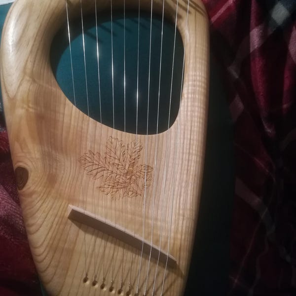 Lyre Harp, Pentatonic 7 String Lyre Musical Instrument, Cherry Wood ...