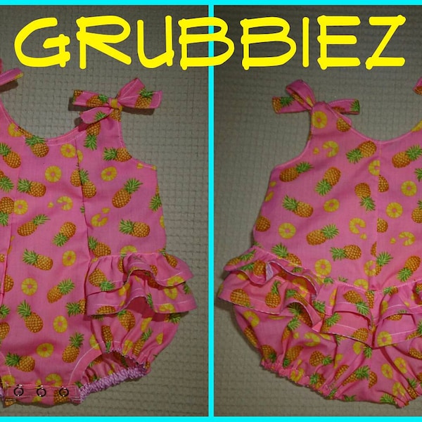 Baby Girl's Ruffled Romper, Rosebud Baby Romper Pdf Sewing Pattern ...