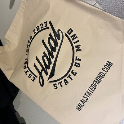 100 Custom Beige Matt Poly Mailers With Handle, Custom Handle Shipping ...