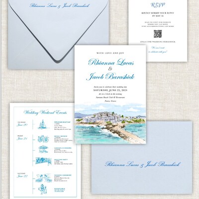 Hand Drawn Line Drawing, Custom Wedding Church, Venue Illustration ...