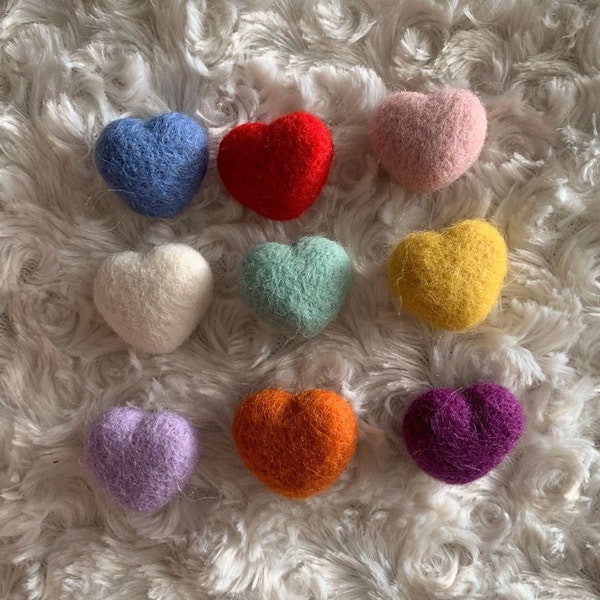 Newborn Felted Hearts Set, Newborn Valentine's Heart Props, Newborn ...