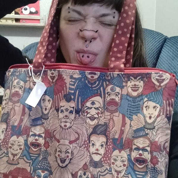 Creepy Circus Clowns Shoulder Bag Purse Scary Monsters Handbag Tote ...