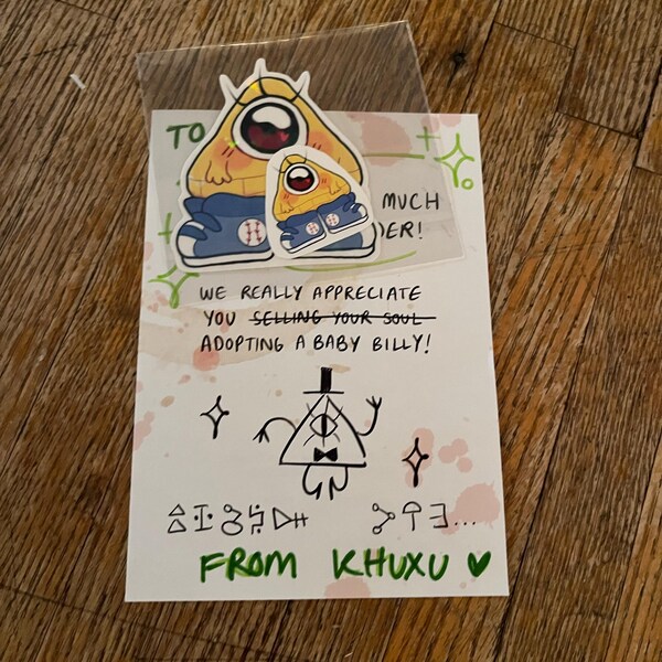 Baby Bill Cipher Holographic Sticker || Gravity Falls Book of Bill - Etsy