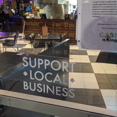 Support Local Business Sign Decal Storefront Window Signage ...