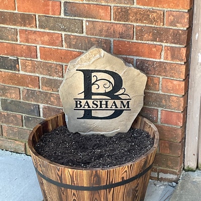 Personalized Monogram Name Rock Engraved Stone Custom Personalized ...