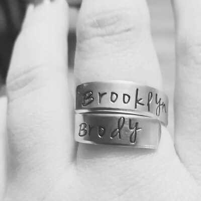 Mothers Name Ring Hand Stamped Ring Very Sturdy Ring - Etsy