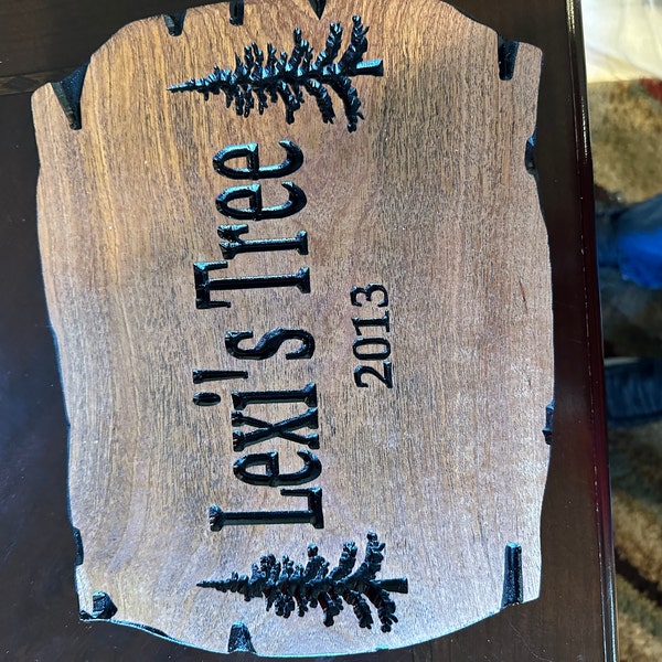 Outdoor Carved Sign, Custom Wooden Carved Cabin Sign, Pine Trees, Camp ...