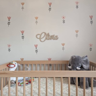 Wildflower Fabric Wall Decals Boho Floral Decals for Girls - Etsy