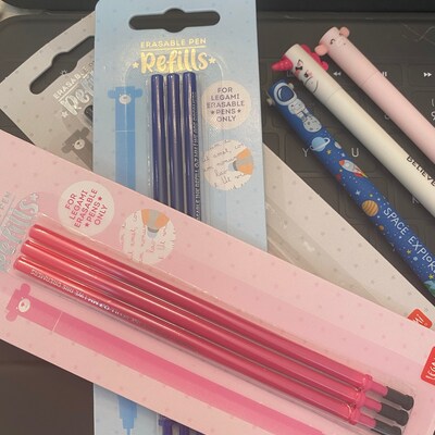 Legami Erasable Gel Pens, Kawaii Dino Pig Llama Astronaut Pen, Study ...