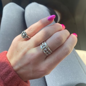 STACKING RINGS, Two Sets of Sterling Silver Stacking Rings, Everyday ...